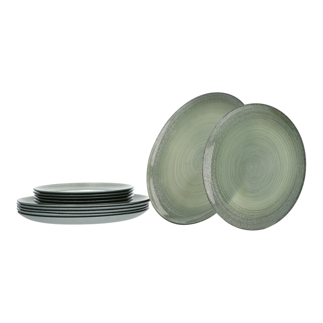 6-persoons Green Jem Servies Glas - 12 delig Servies - Groen - Secret ...