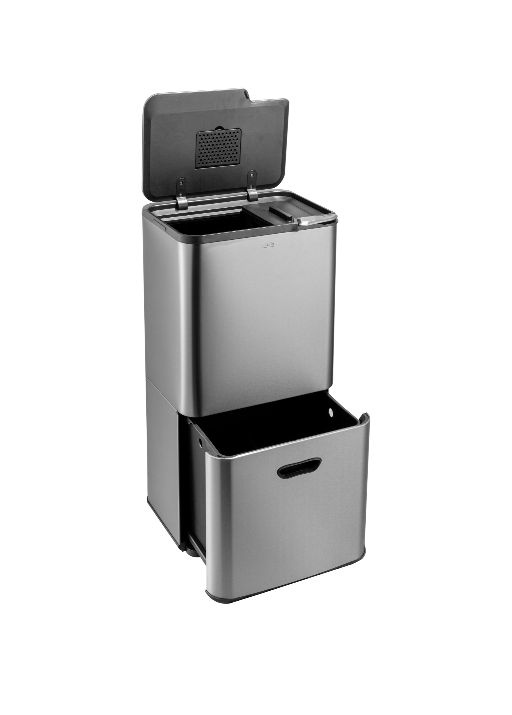 Luzzo® Kansas Push Prullenbak 63 liter Afvalscheiding 4 vakken - Afval ...