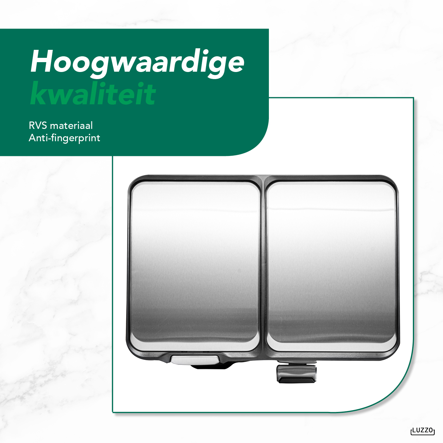 Luzzo® Ohio Prullenbak Afvalscheiding 60 liter - Pedaalemmer met Soft ...