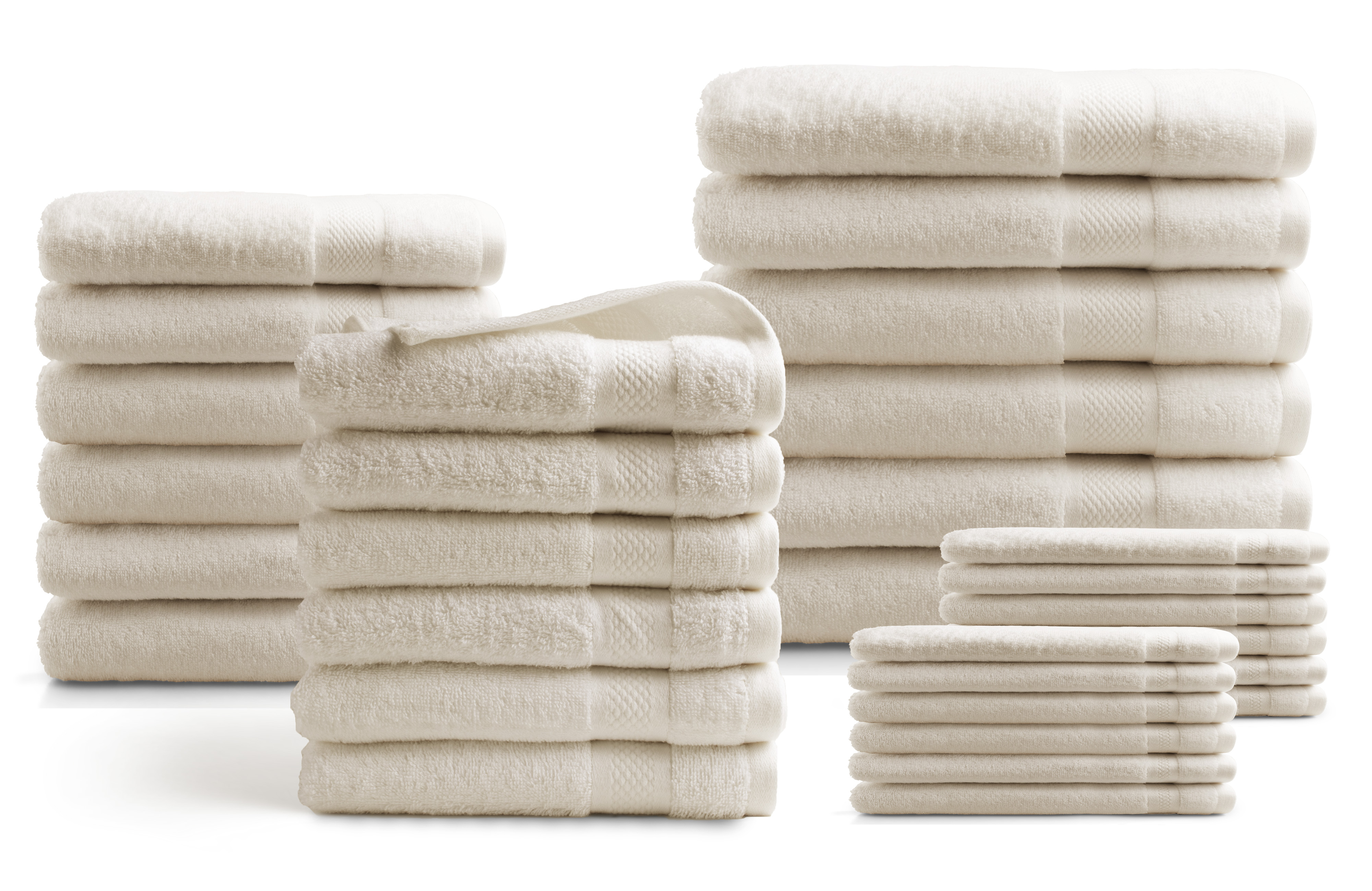DoubleDry Hotel Handdoeken 30-delig Set - 100% Katoen 500 g/m2 - Zacht ...